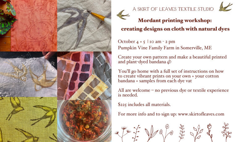 Mordant printing workshop